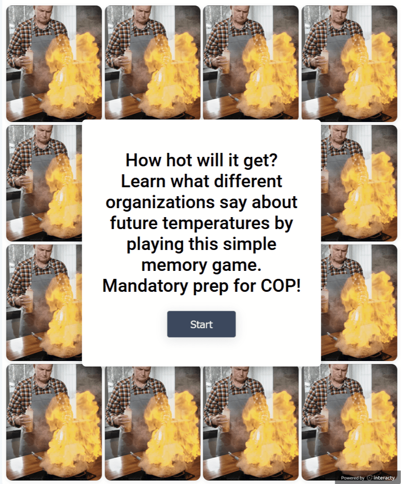 Climate Temperature Memory Game Interacty Project