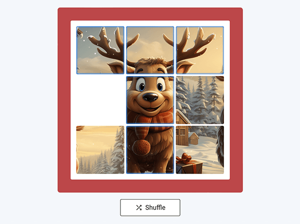"Christmas Sliding Puzzle" template | Interacty
