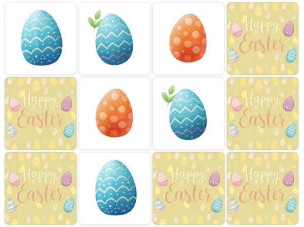 "Eggcellent Easter Memory Game" template